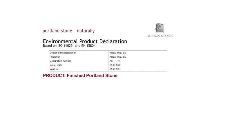 Sustainable Portland Stone: Albion Stone Achieves EPD Certification